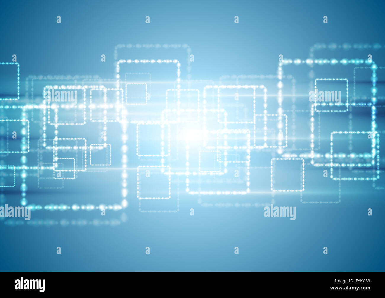 Bright blue tech background with shiny squares Stock Photo - Alamy