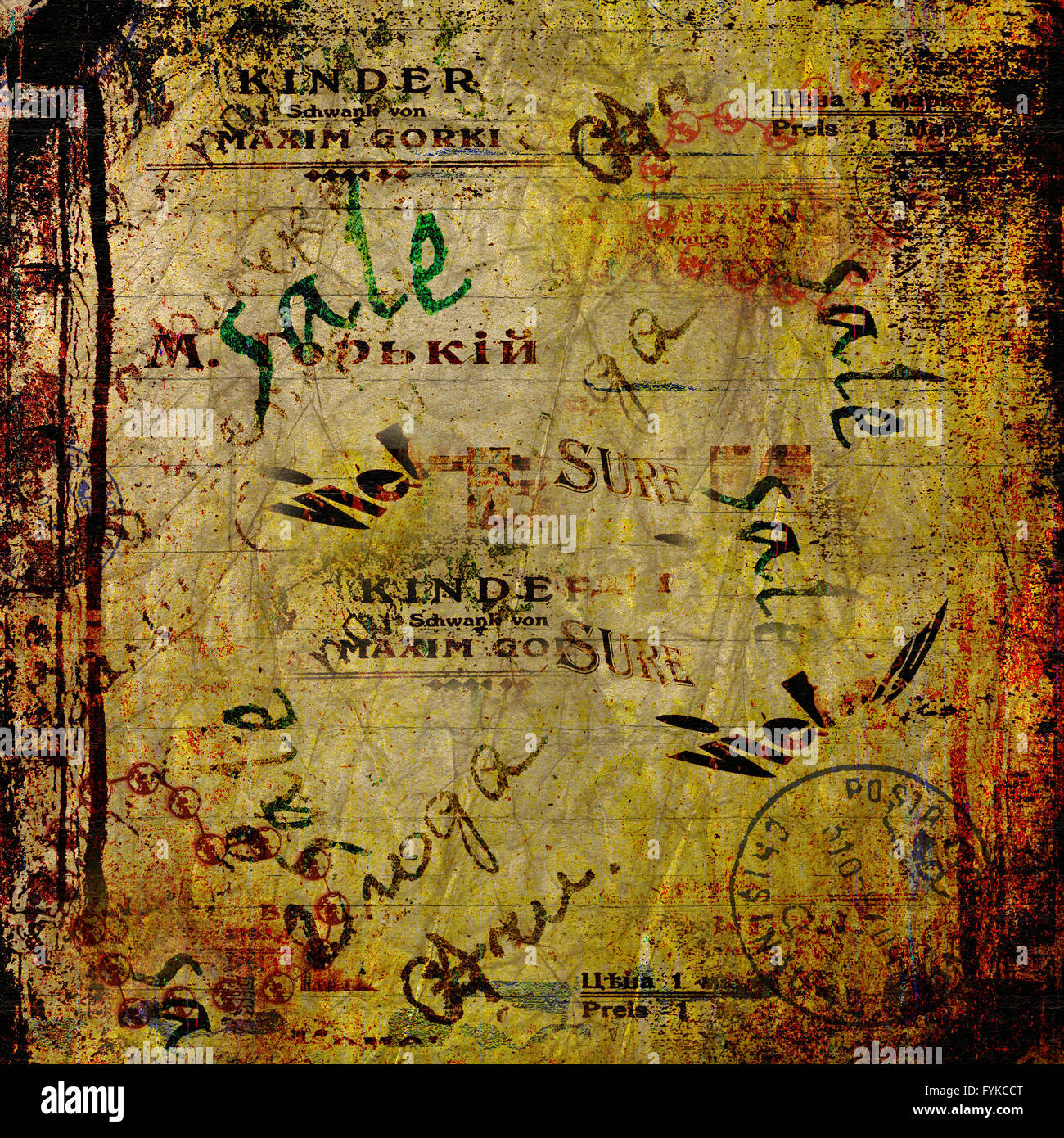 Grunge abstract background with old torn posters Stock Photo - Alamy