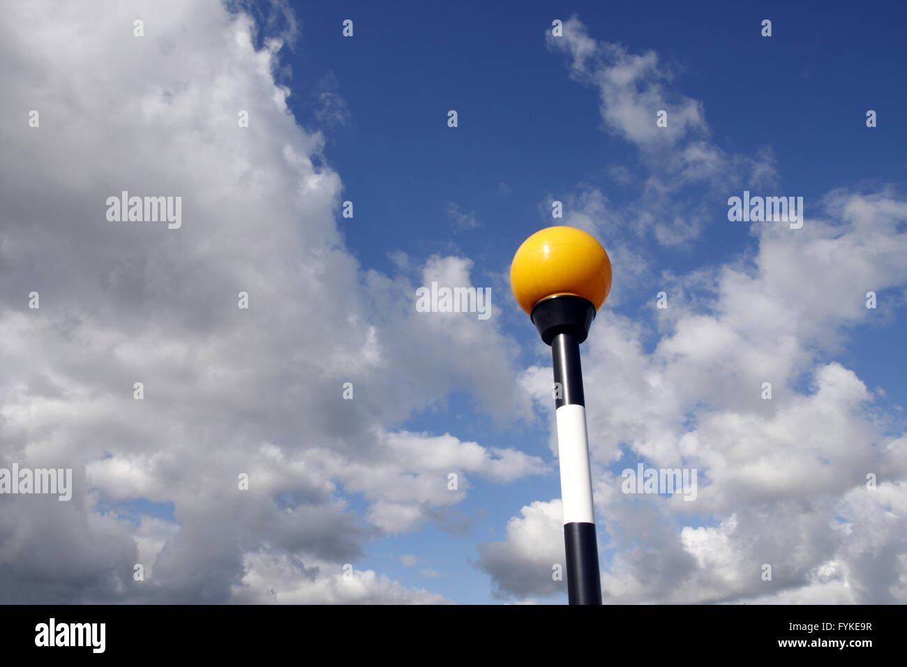 Belisha beacon against a blue sky Stock Photo - Alamy