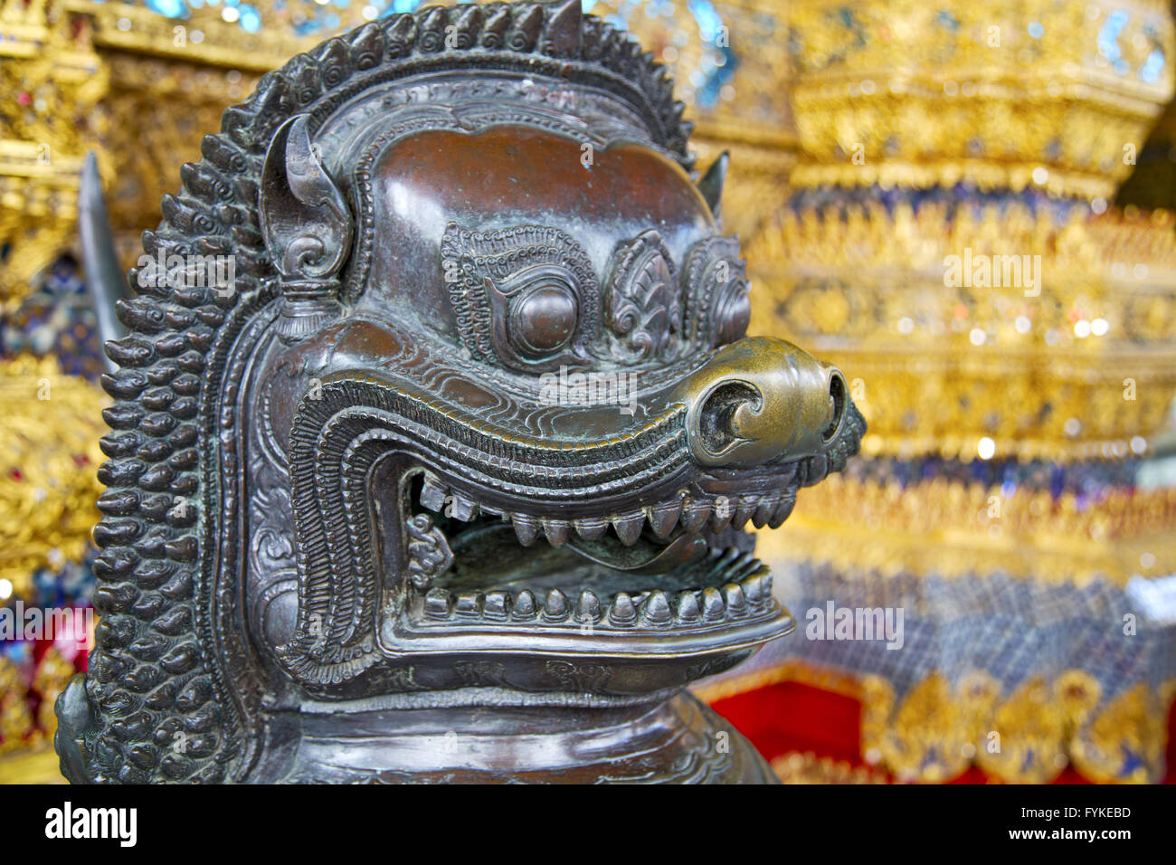 demon in the temple bangkok asia bronze Stock Photo - Alamy