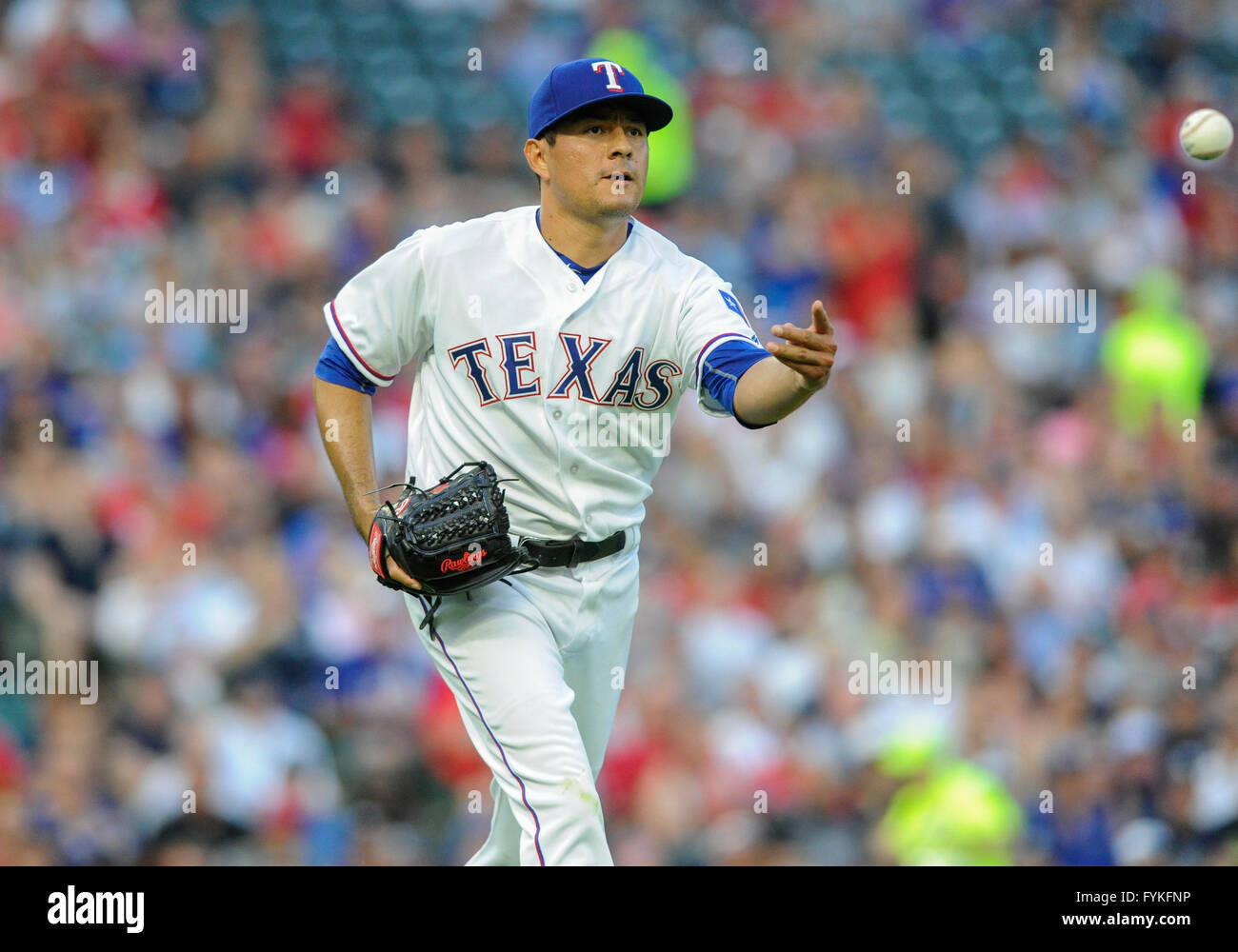 Apr 25, 2016: Texas Rangers starting pitcher Cesar Ramos #55 on the ...