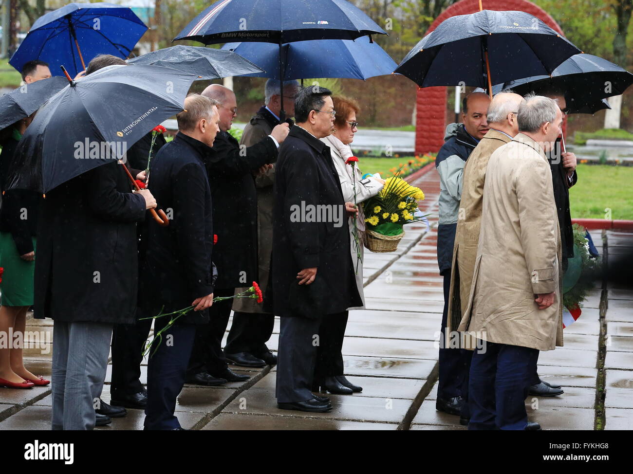 Chernobyl, Ukraine. 26th Apr, 2016. Delegates attend a commemorative ...