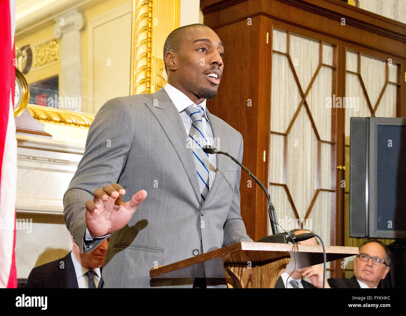 Washington DC, USA. 26th April, 2016. Phil Davis, former All American ...