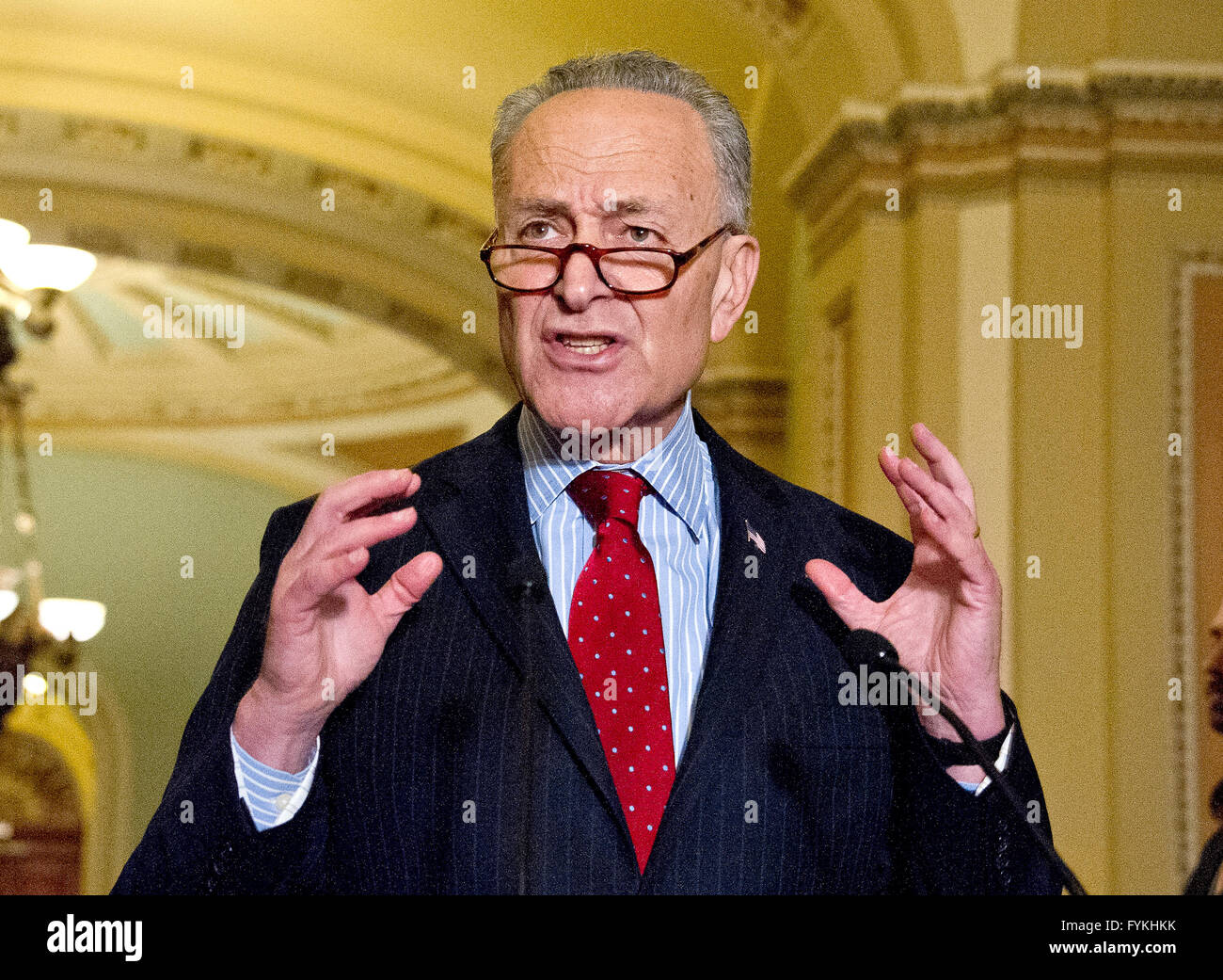 United States Senator Chuck Schumer (Democrat of New York) meets ...