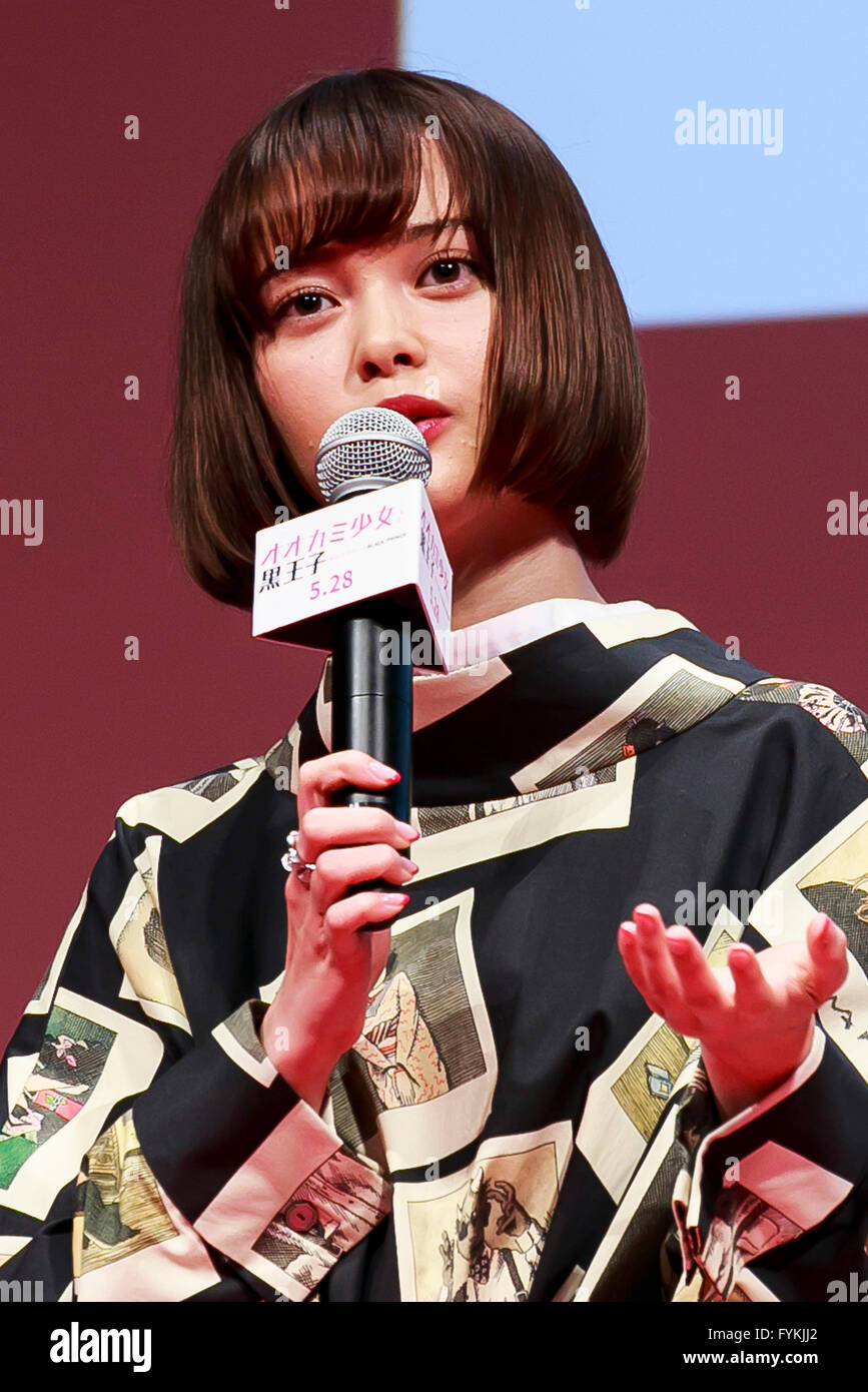 Tokyo, Japan. 27th April, 2016. Japanese actress Tina Tamashiro speaks ...