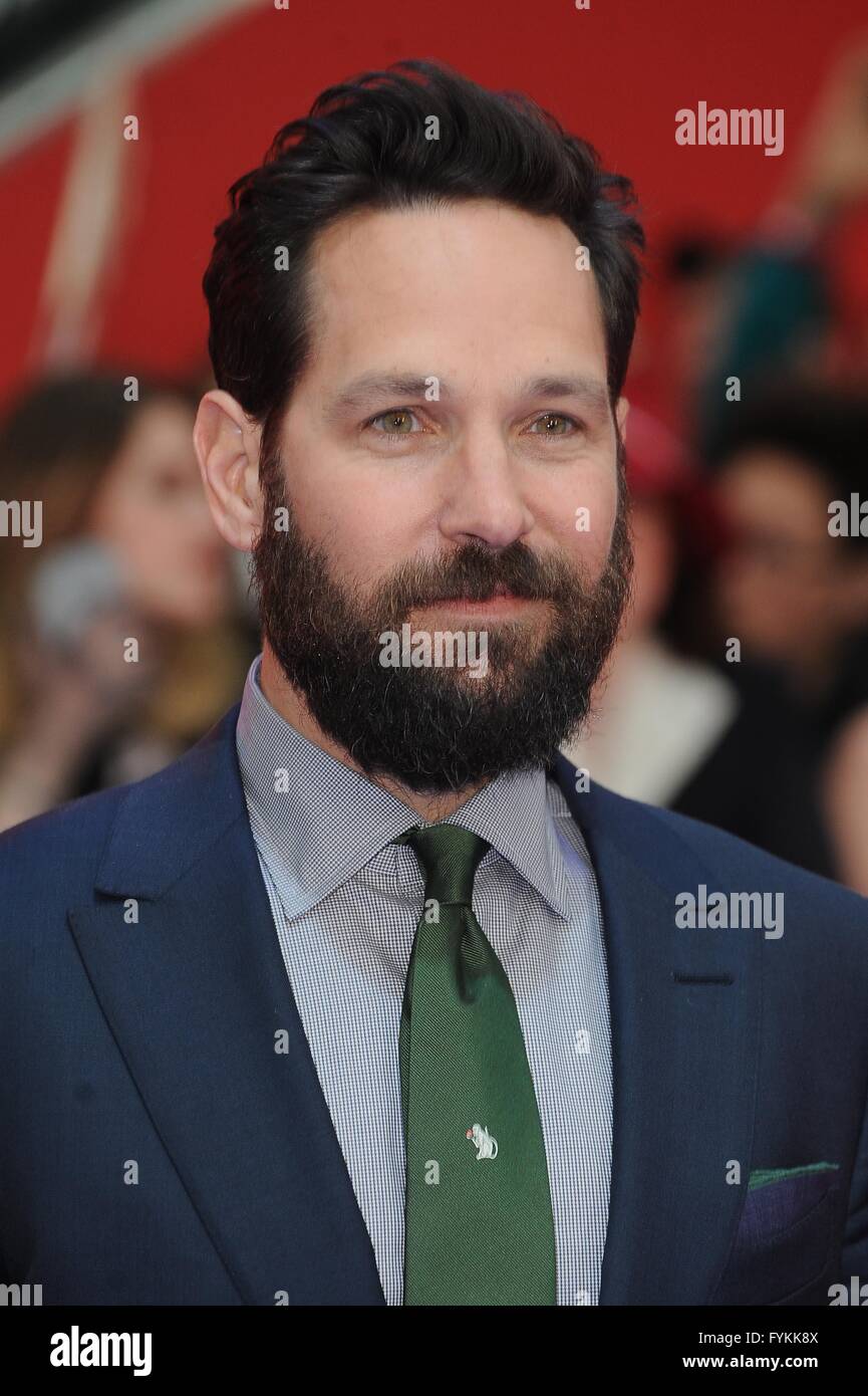 London, UK. Paul Rudd at Captain America Civil War UK Premiere at the ...