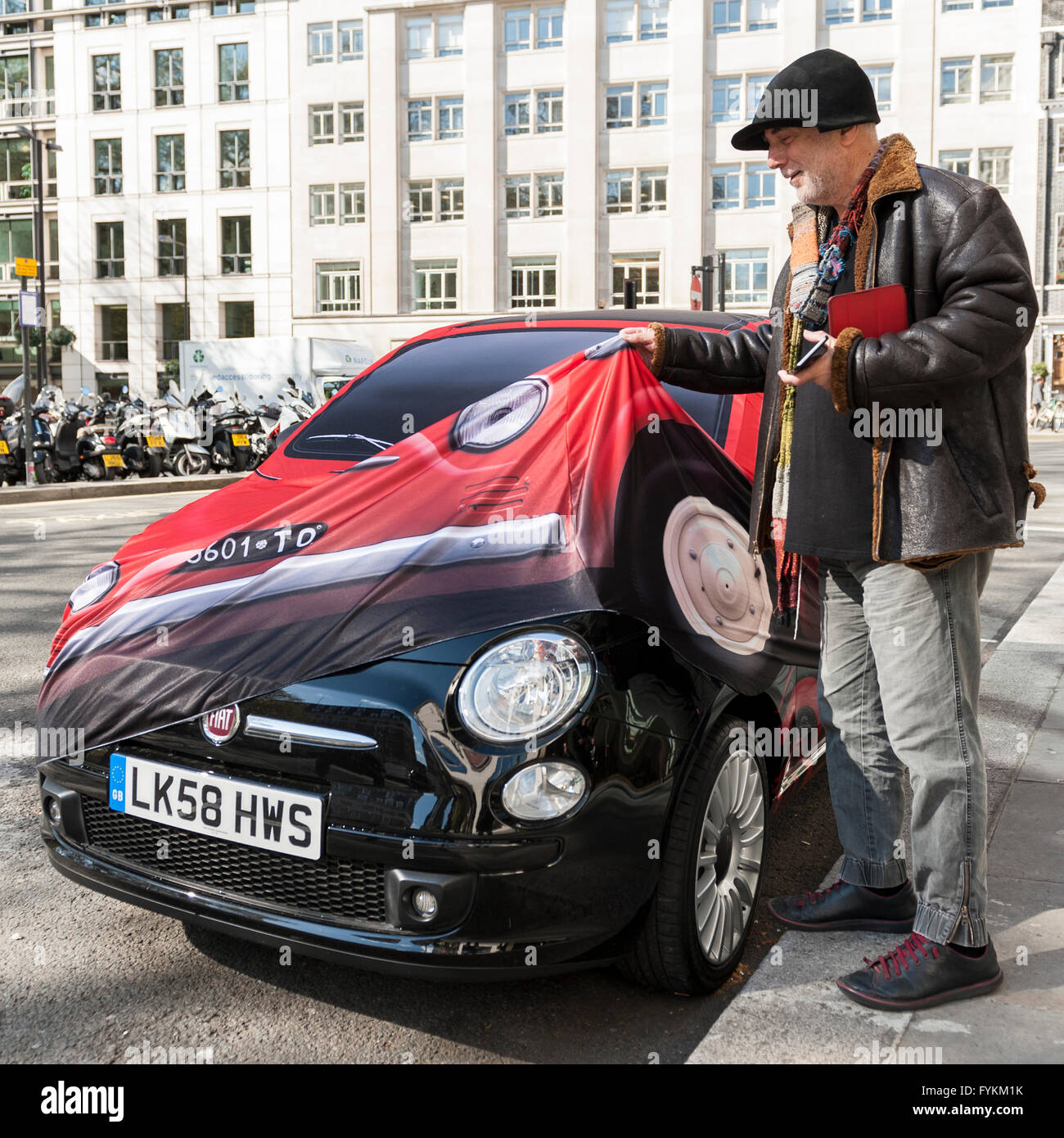 London, UK. 27 April 2016. Acclaimed designer, Ron Arad, lifts the skin ...