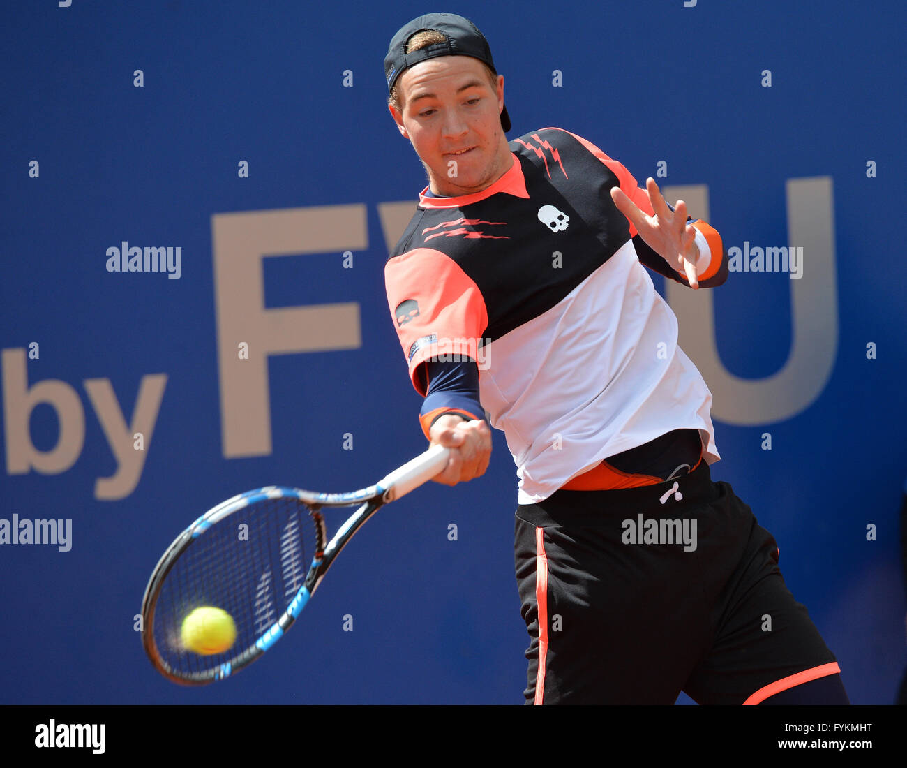 Munich, Germany. 27th Apr, 2016. Germany's Jan-Lennard Struff in action ...