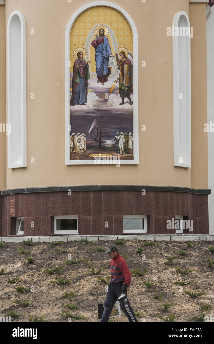 Slavutych, Kiev, Ukraine. 25th Apr, 2016. Religious painting in the ...