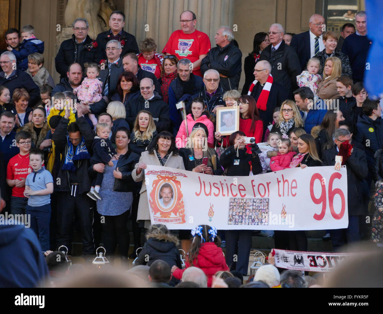 Liverpool, UK. 27th April, 2016. Thousands attend Hillsborough vigil in ...