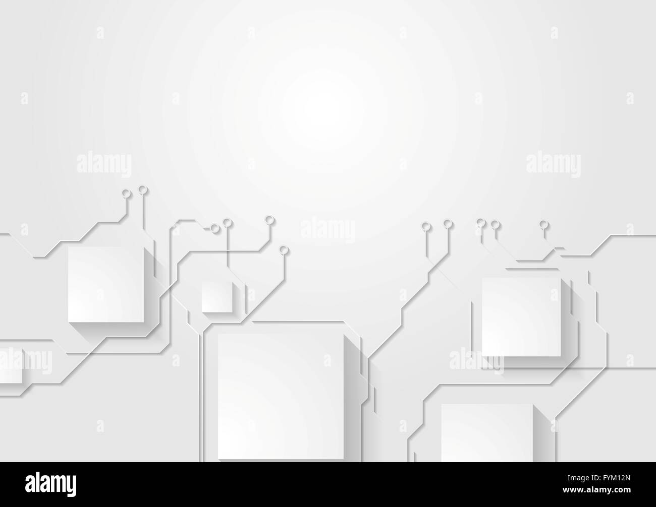 Grey hi-tech circuit board background with squares Stock Photo - Alamy