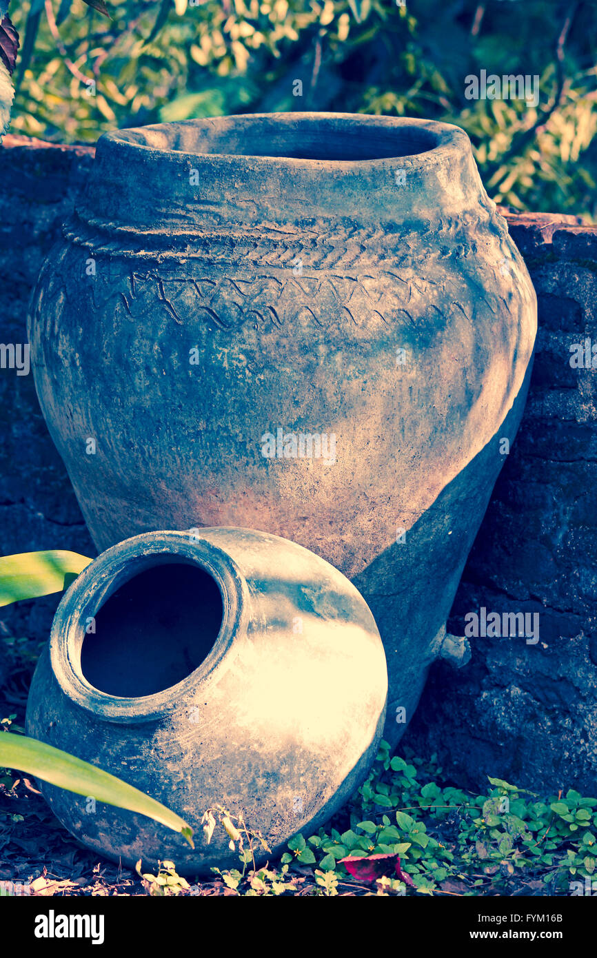 Ancient earthen water vessels Stock Photo - Alamy