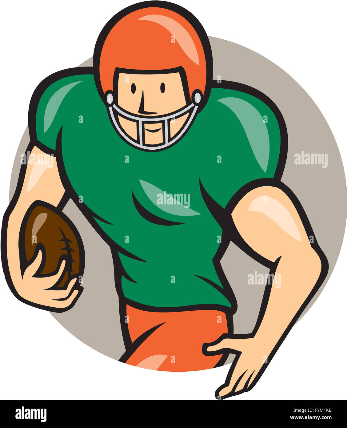 American Football Running Back Circle Cartoon Stock Photo - Alamy