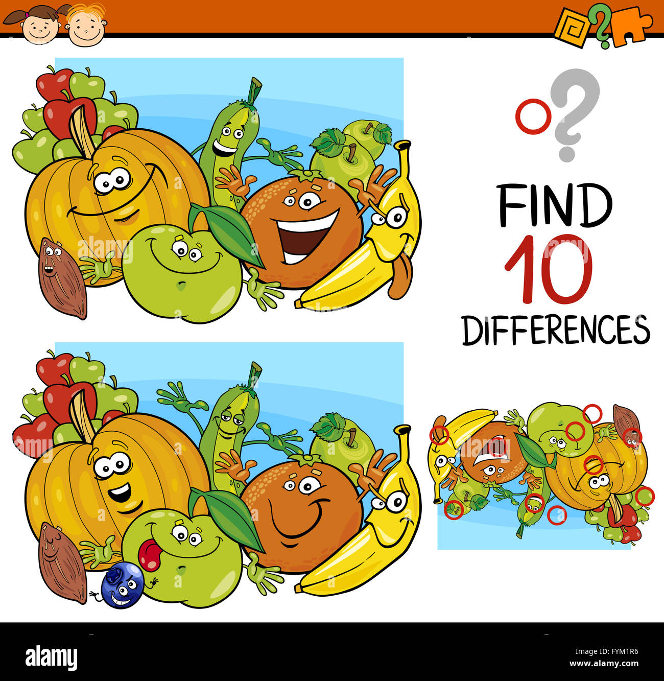 Visual puzzle find ten differences hi-res stock photography and images ...