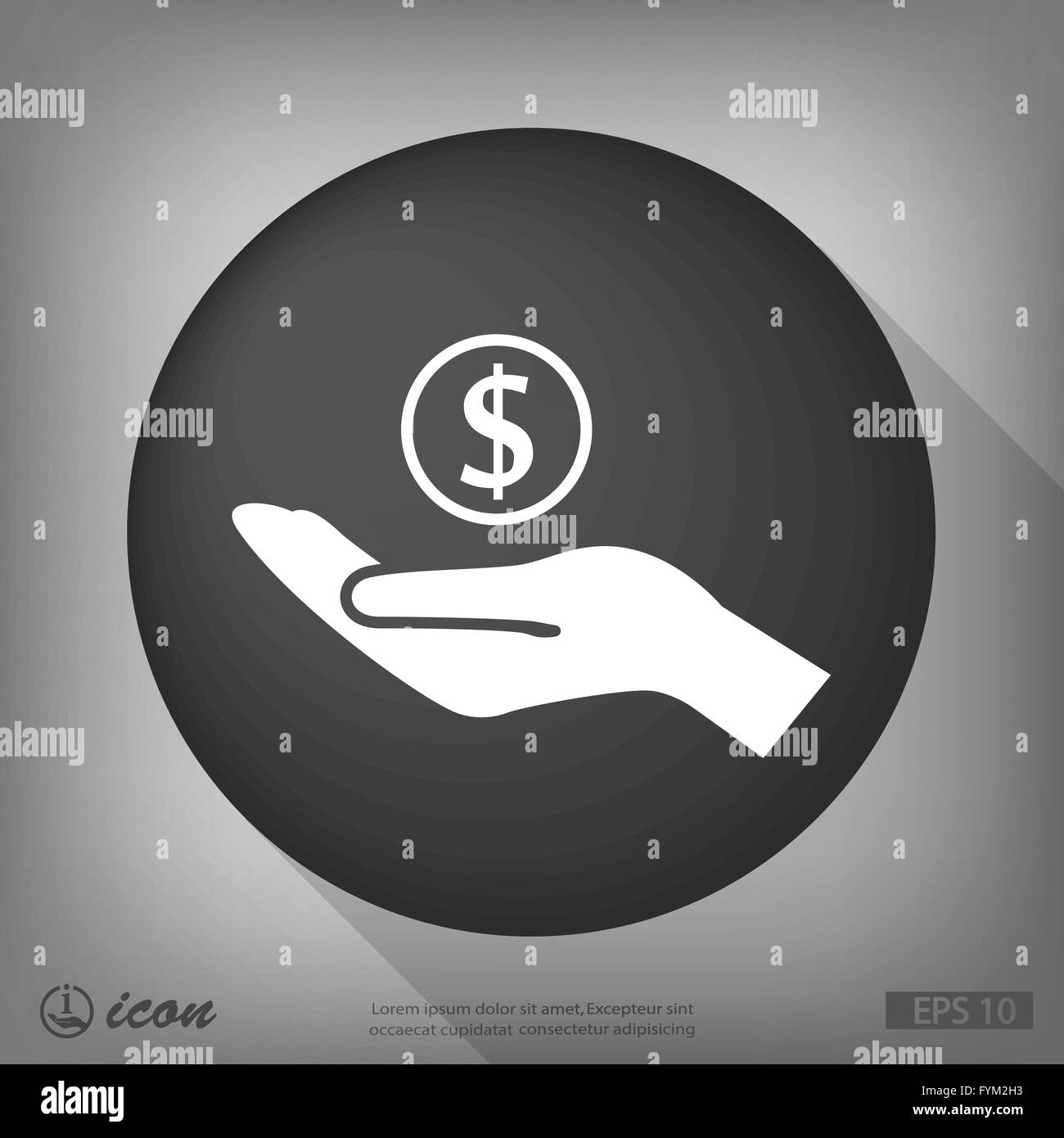 Pictograph money in hand Black and White Stock Photos & Images - Alamy