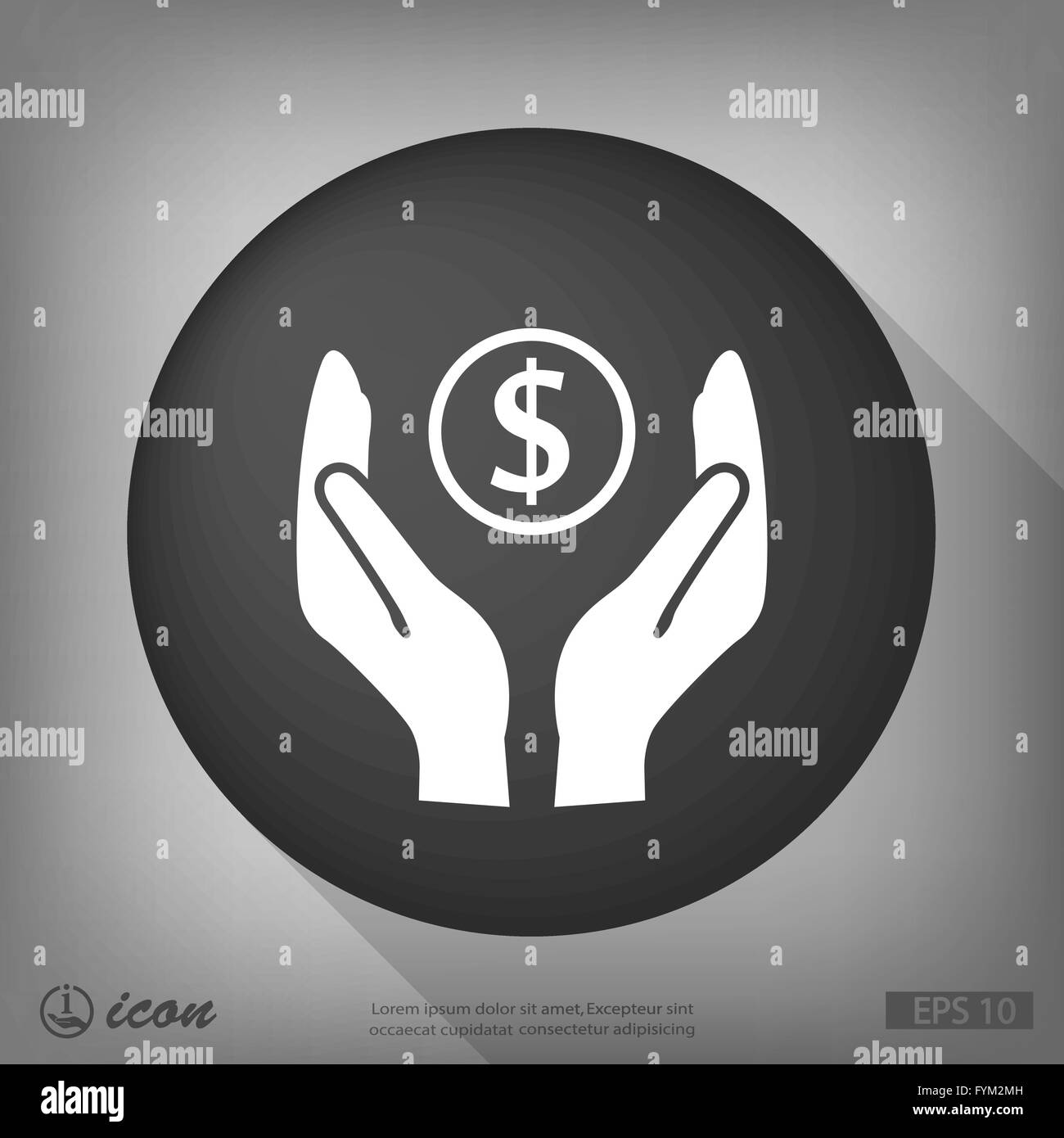 Hand profit money icon Black and White Stock Photos & Images - Alamy