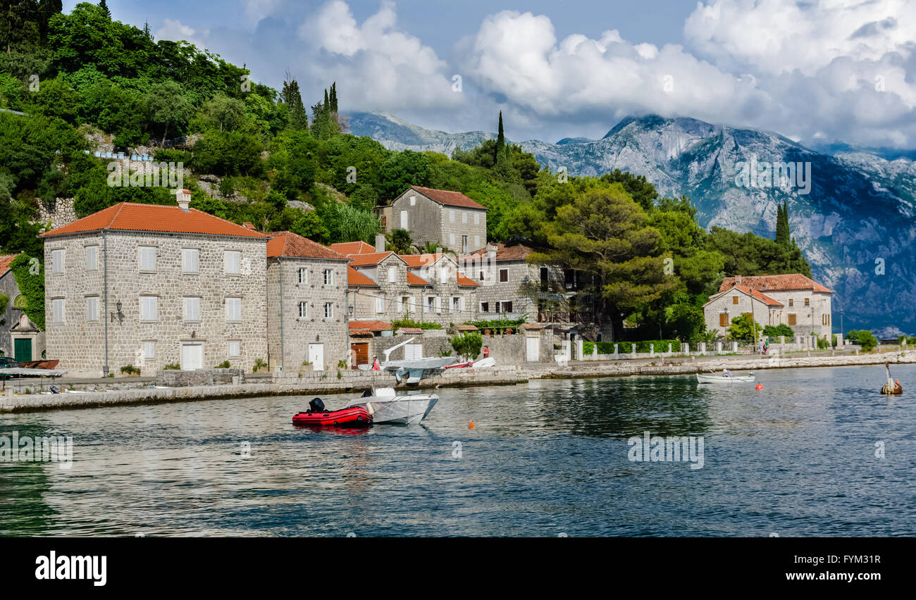 Perast bay city mountain hi-res stock photography and images - Alamy