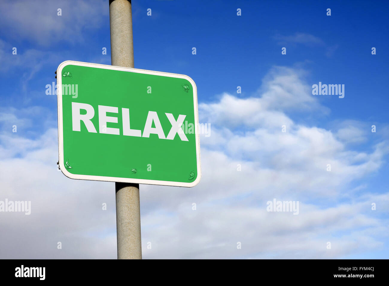 Green relax sign Stock Photo - Alamy