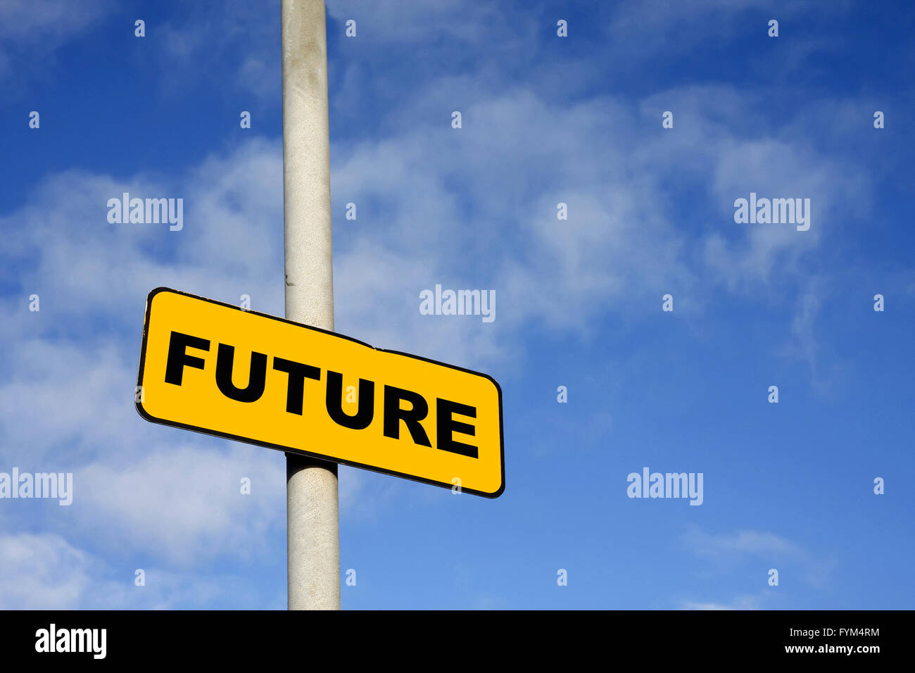 Yellow Future sign Stock Photo - Alamy