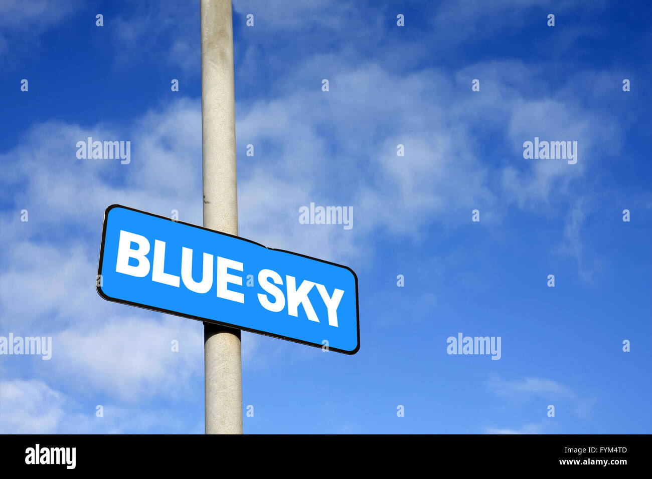 Blue sky sign Stock Photo - Alamy