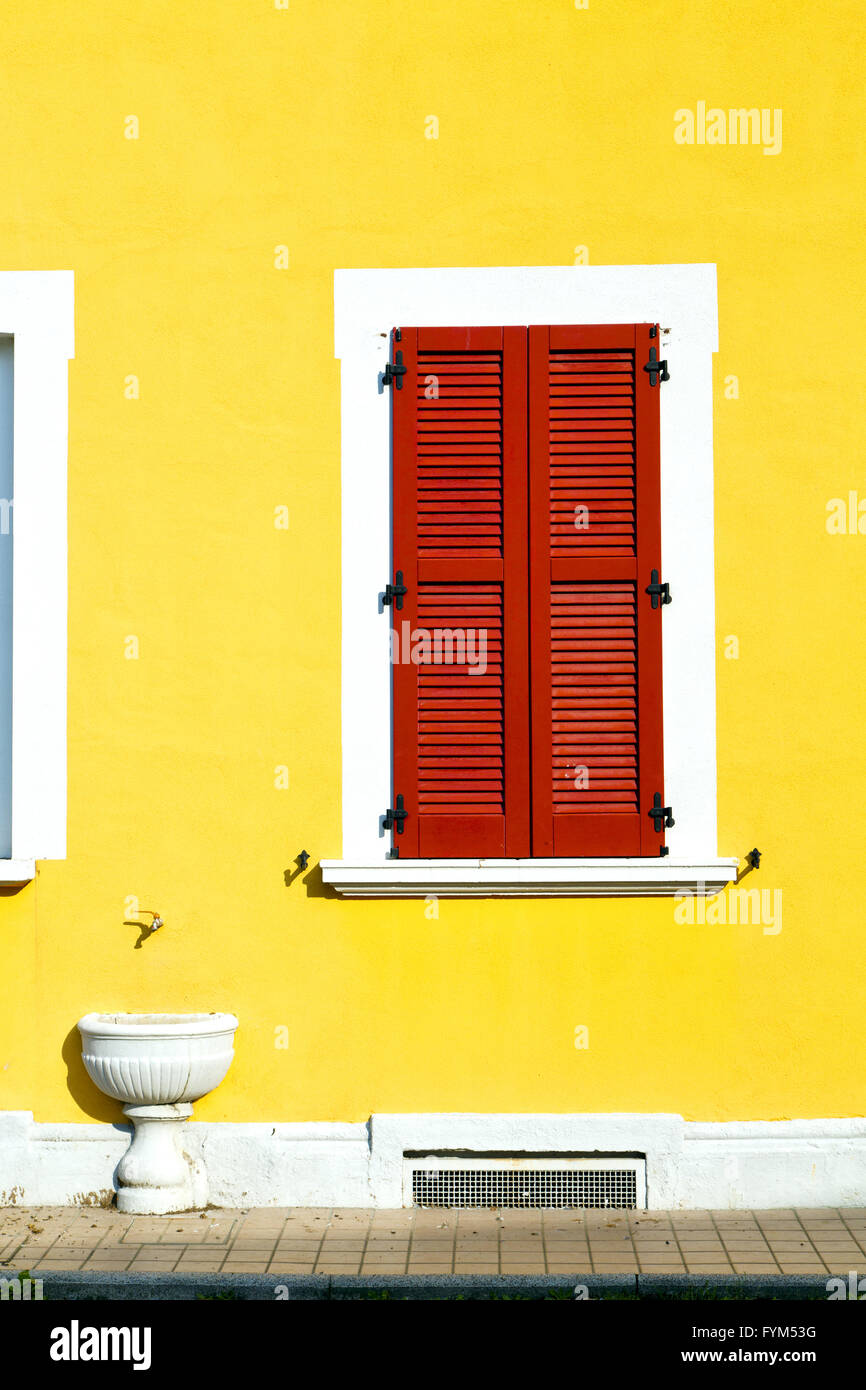 red window varano borghi palaces italy abstract sunny day water pipe ...