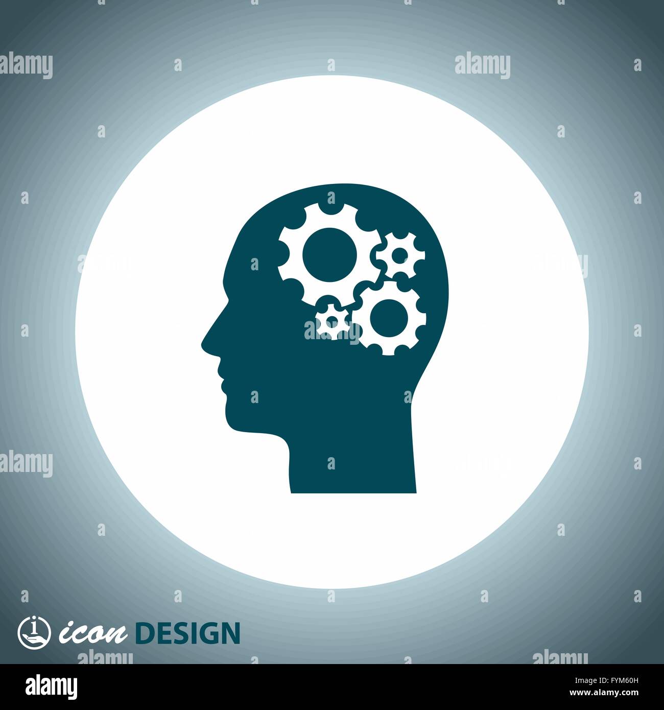 Pictograph of gear in head Stock Vector Image & Art - Alamy