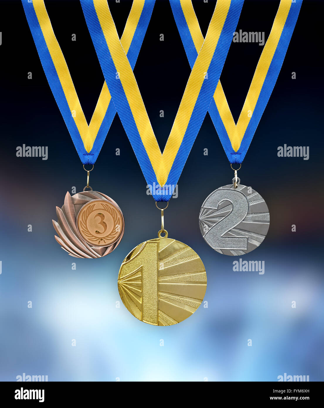 Gold silver bronze olympic medals hi-res stock photography and images ...