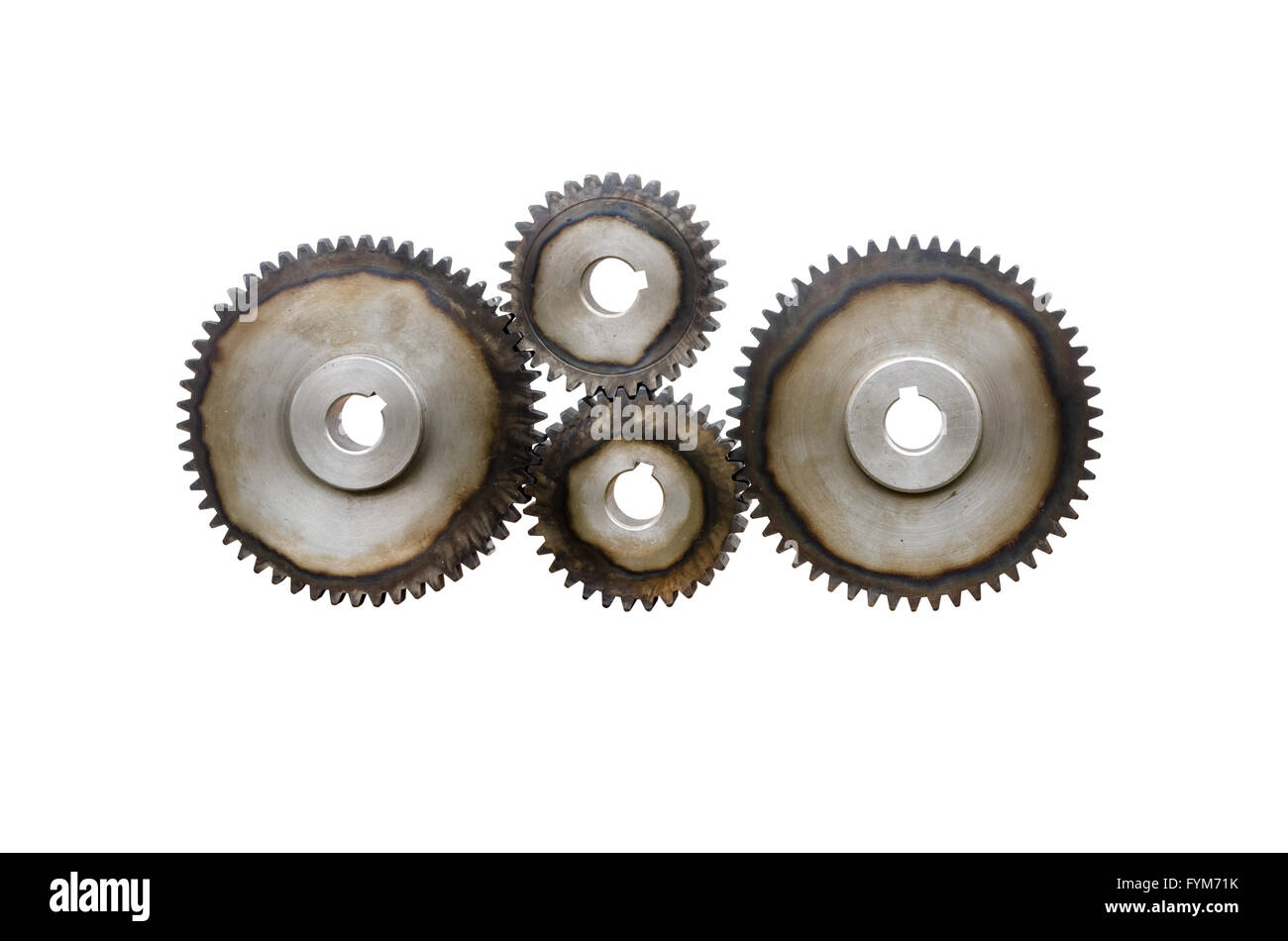 A huge set of rusty metal gears isolated on white Stock Photo - Alamy