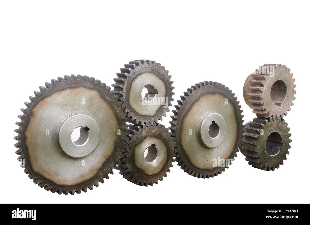 A huge set of rusty metal gears isolated on white Stock Photo - Alamy