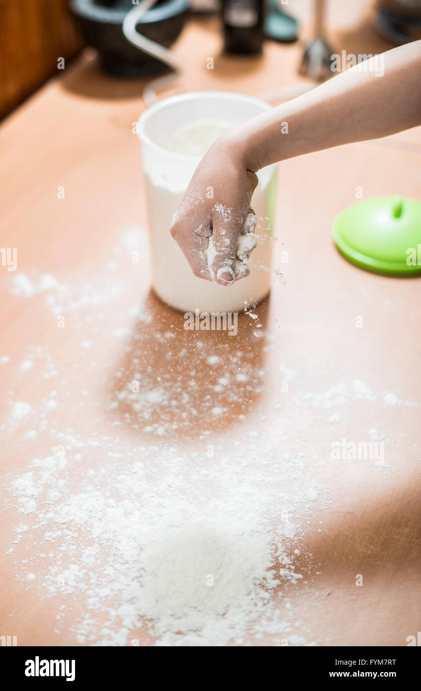 Child making bread hi-res stock photography and images - Alamy