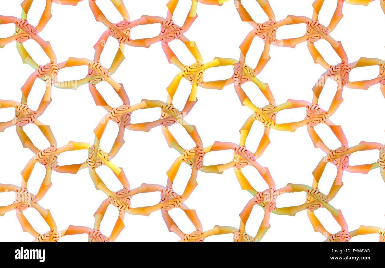 Unity is strength : seamless abstract background of hand in hand Stock ...