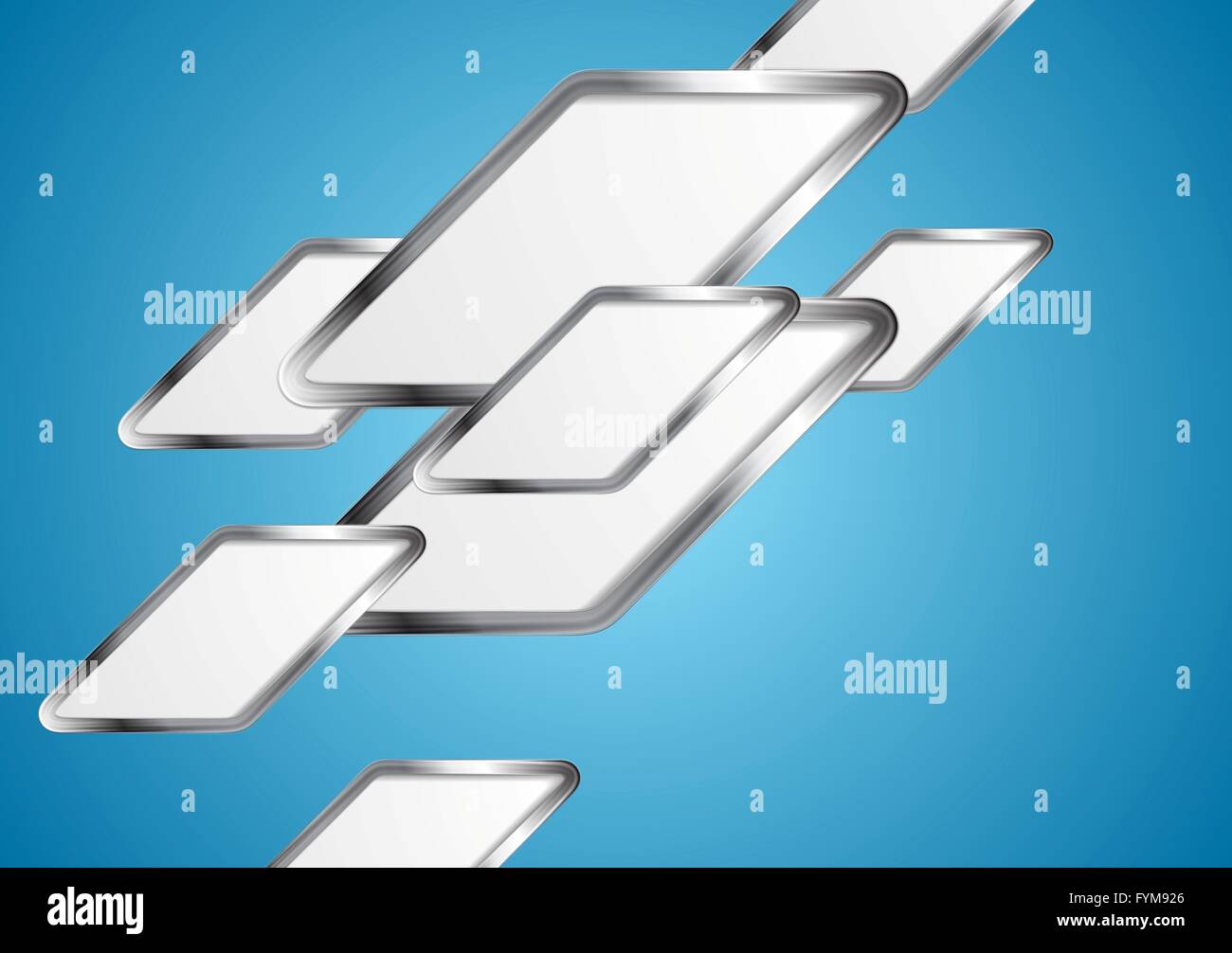 Blue tech vector background with silver elements Stock Photo - Alamy