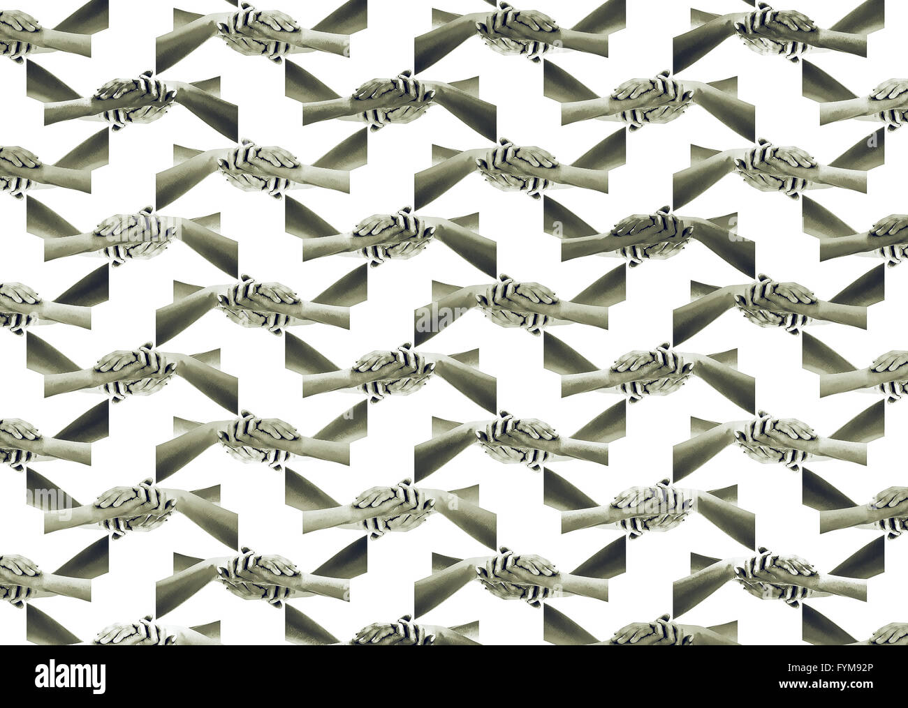 Unity is strength : seamless abstract background of hand in hand Stock ...