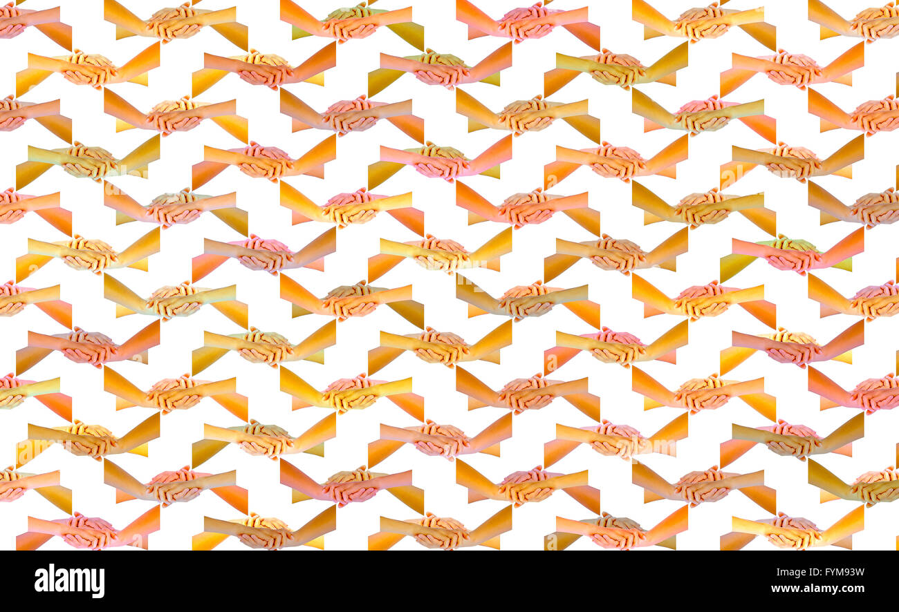 Unity is strength : seamless abstract background of hand in hand Stock ...
