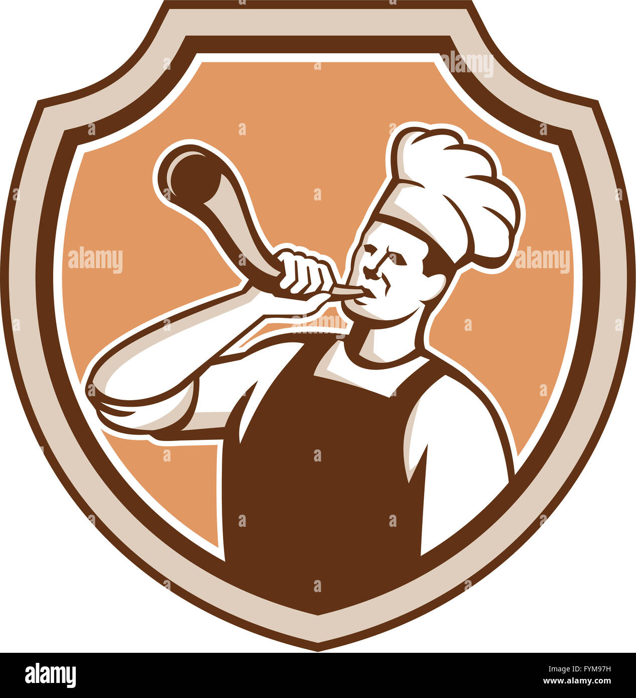 Baker blowing horn hi-res stock photography and images - Alamy