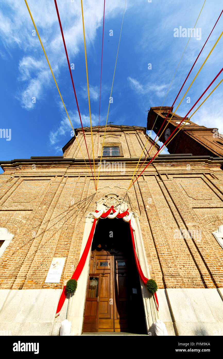 church in the samarate old closed brick tower sidewalk italy Stock ...