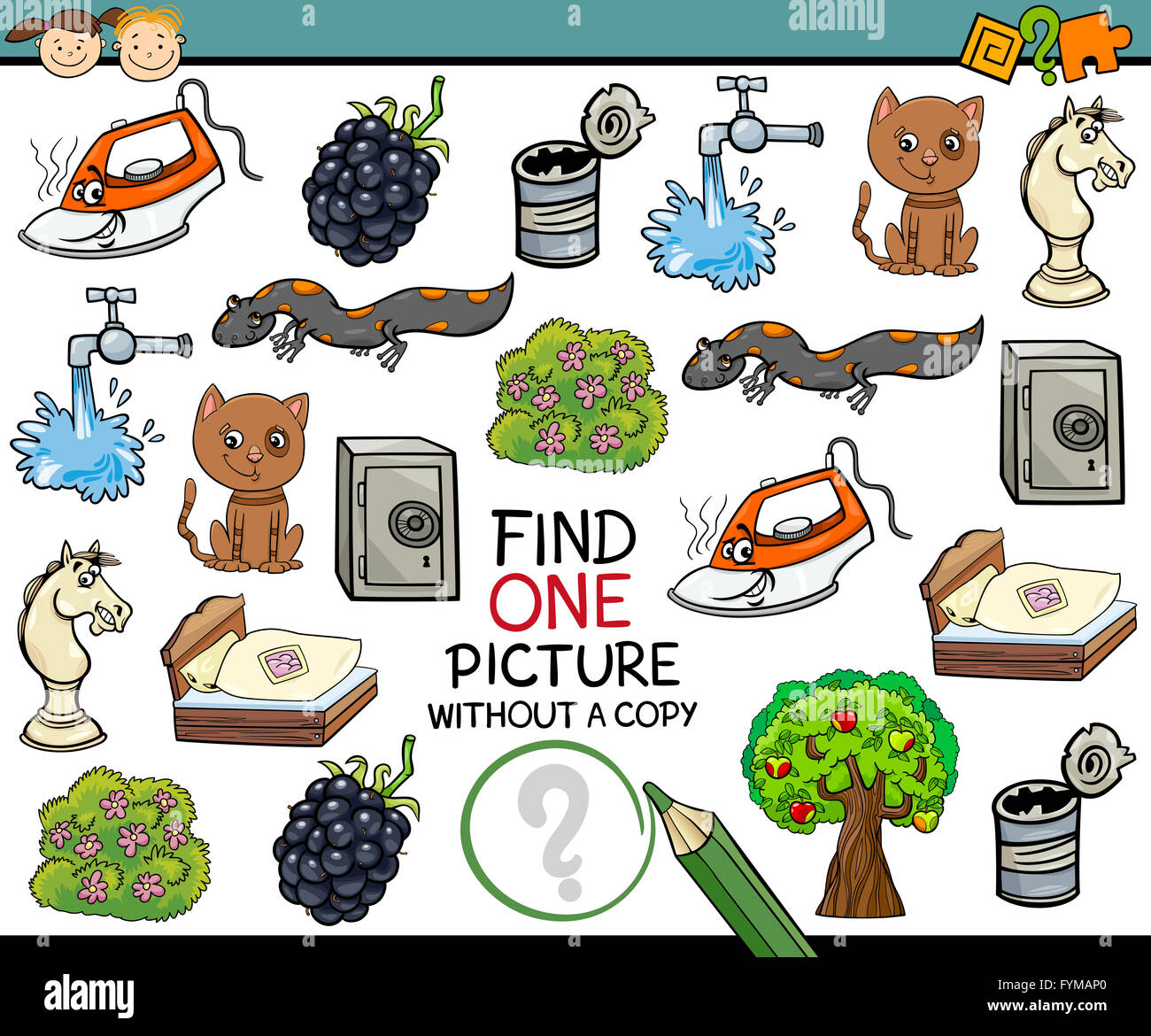 find single picture game cartoon Stock Photo - Alamy