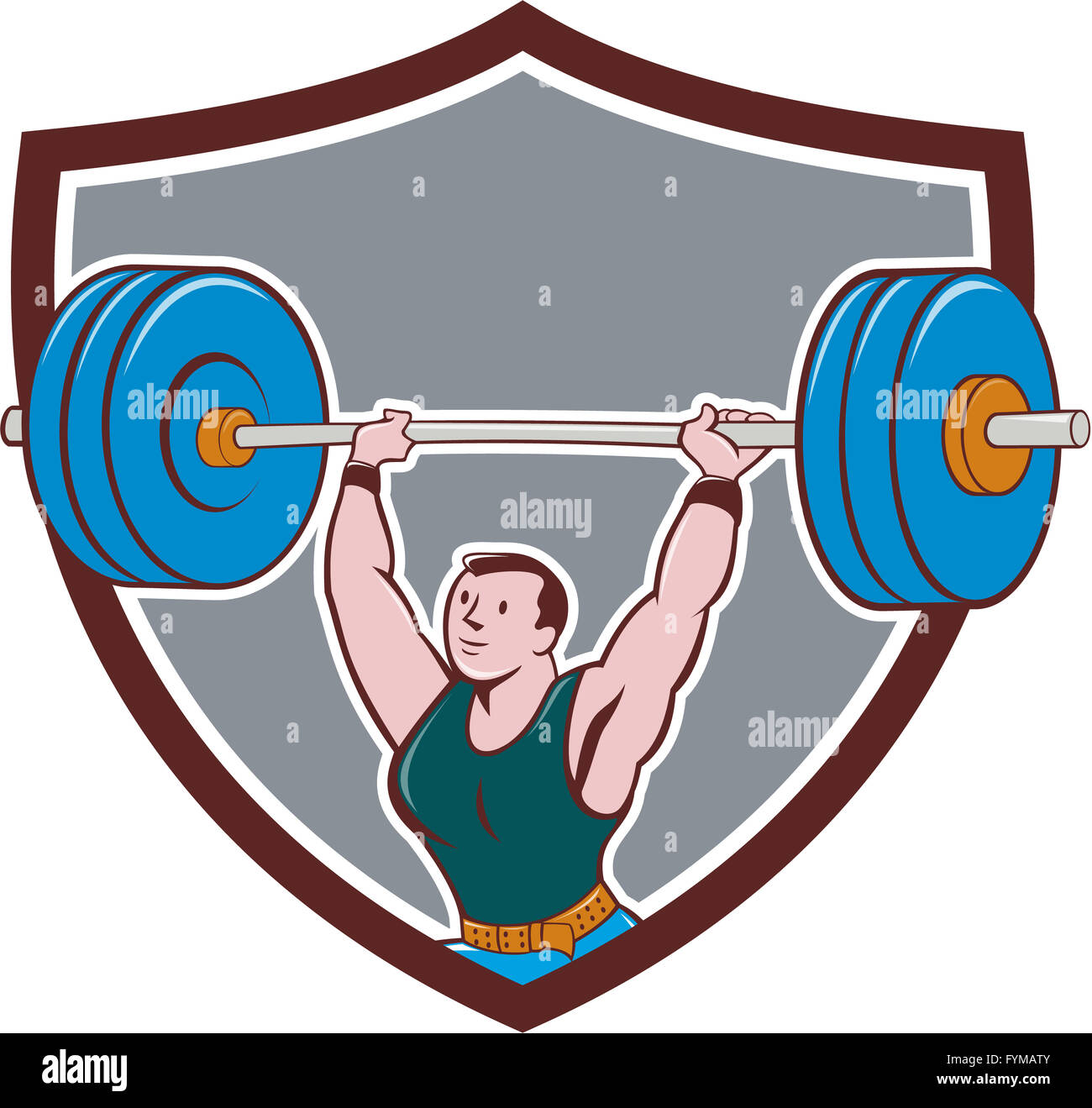 Cartoon illustration strong man lifting hi-res stock photography and ...