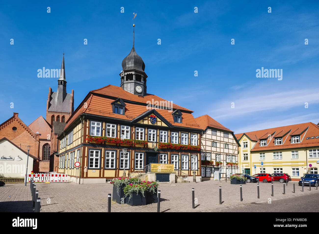 Townhall in Grabow, Germany Stock Photo - Alamy