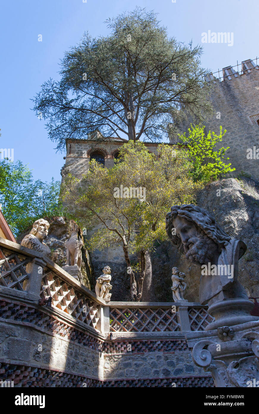 Exterior of the Rocchetta Mattei castle fortress, Grizzana Morandi ...