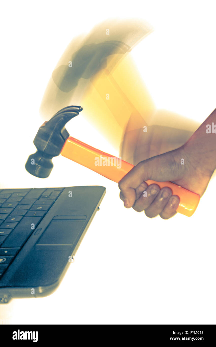 Hitting computer hi-res stock photography and images - Alamy