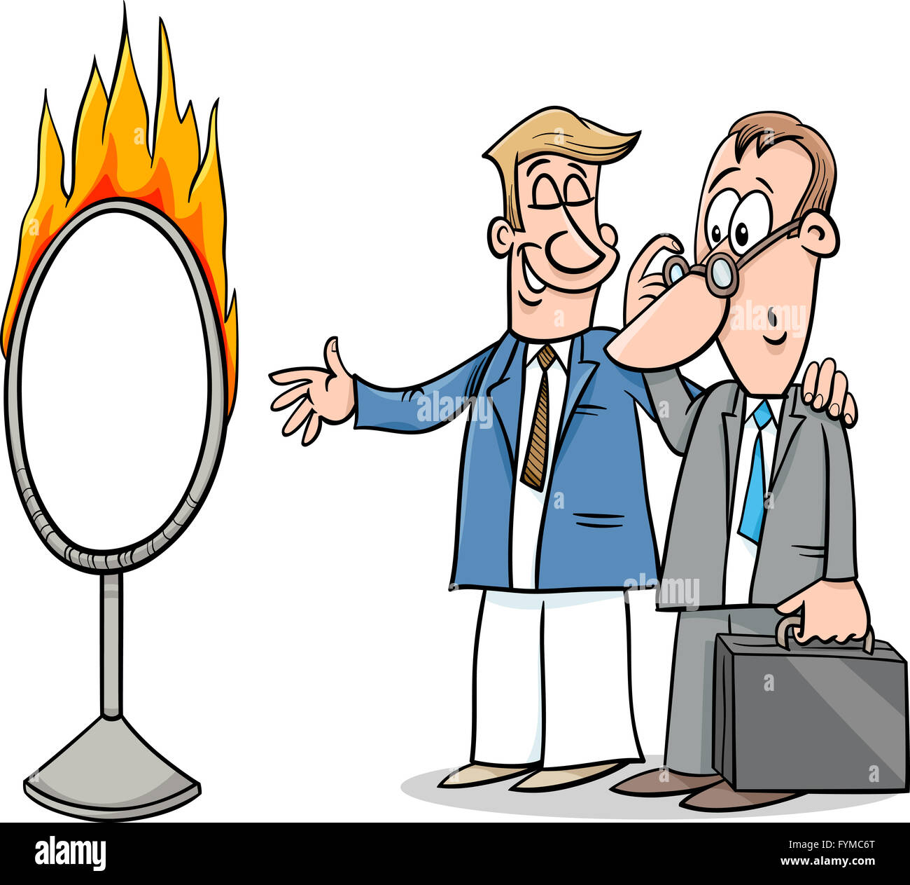 jumping through hoops cartoon Stock Photo - Alamy