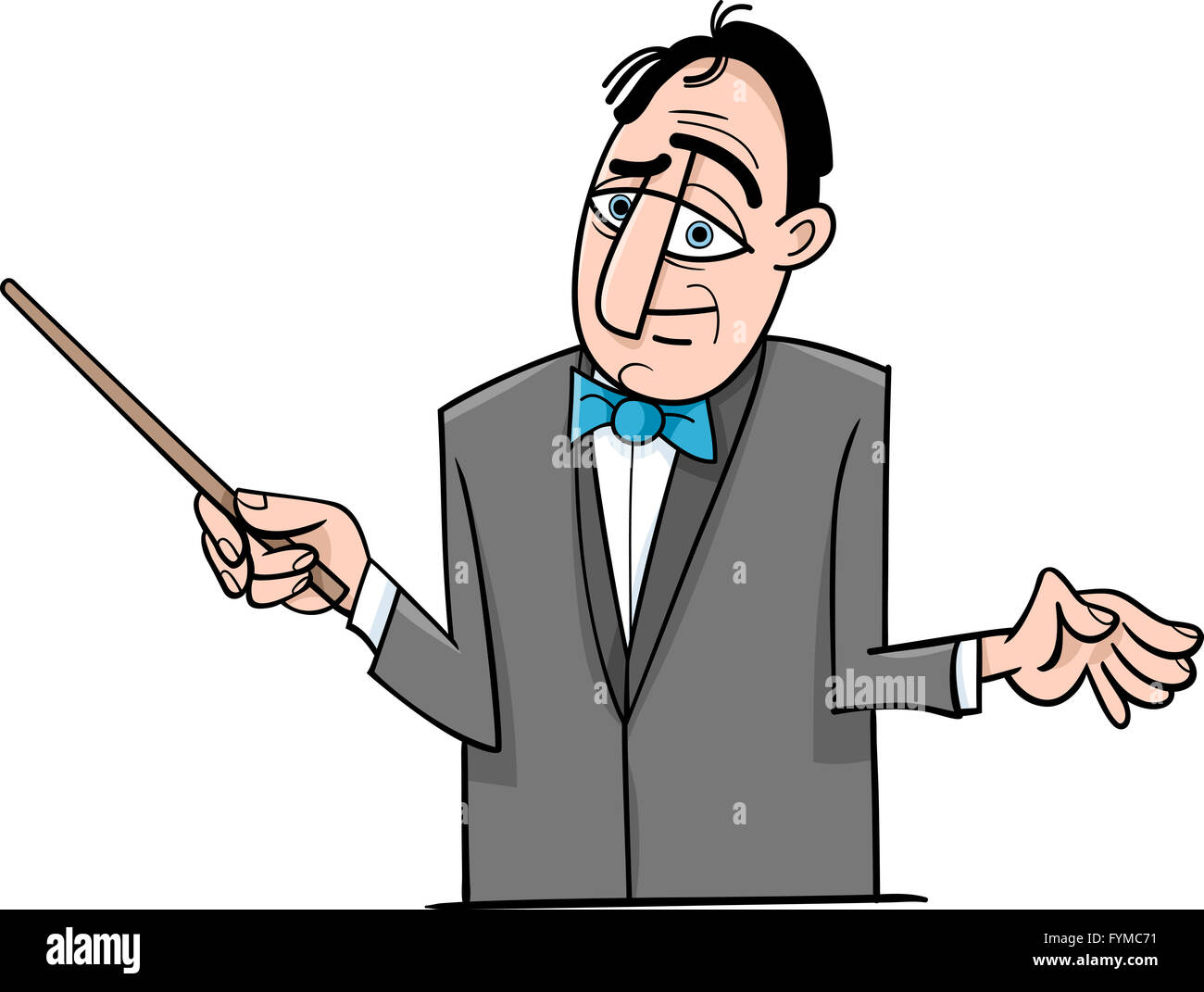 orchestra conductor cartoon illustration Stock Photo - Alamy