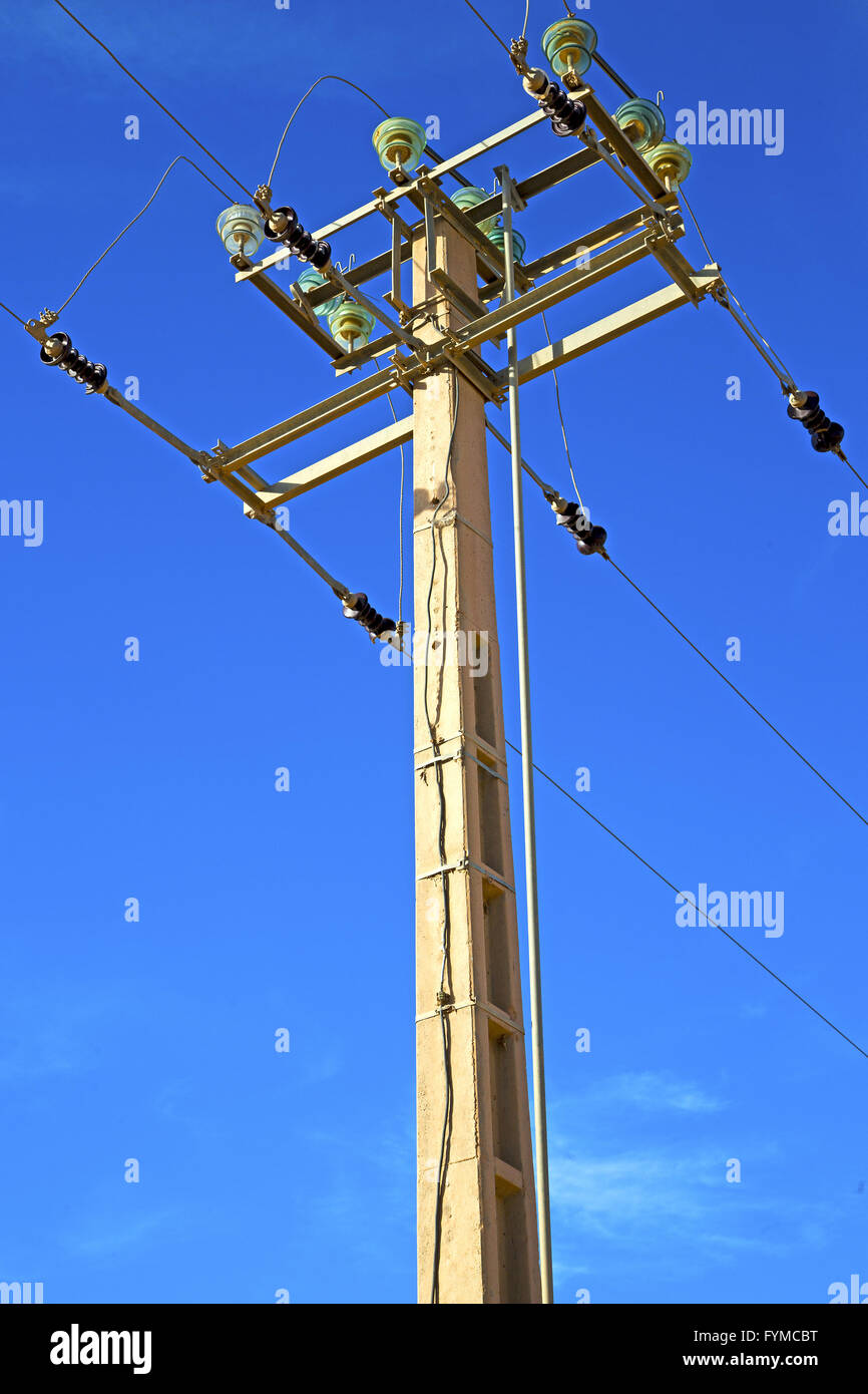 utility pole in africa morocco energy and distribution pylon Stock ...