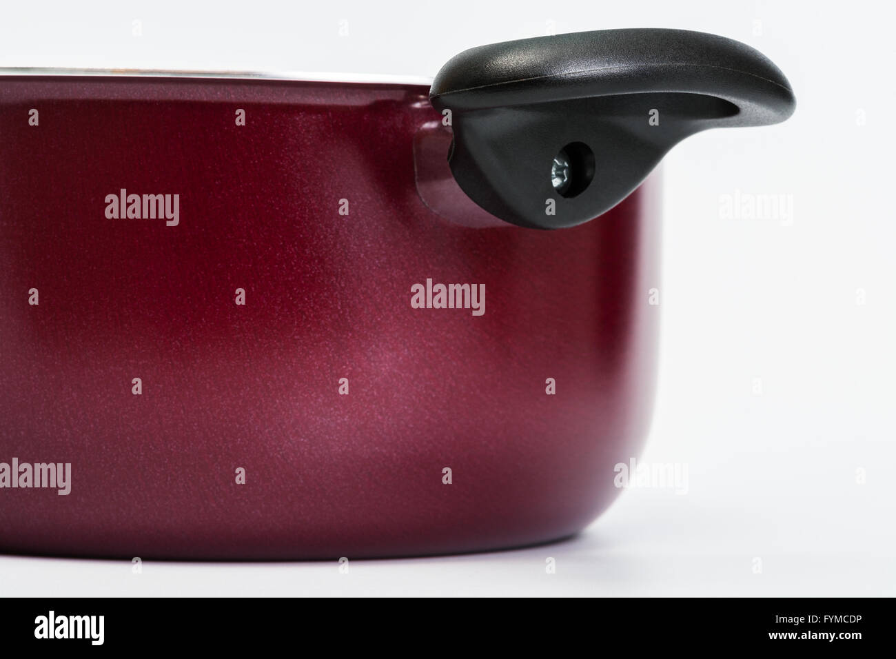 black handle red pan Stock Photo - Alamy