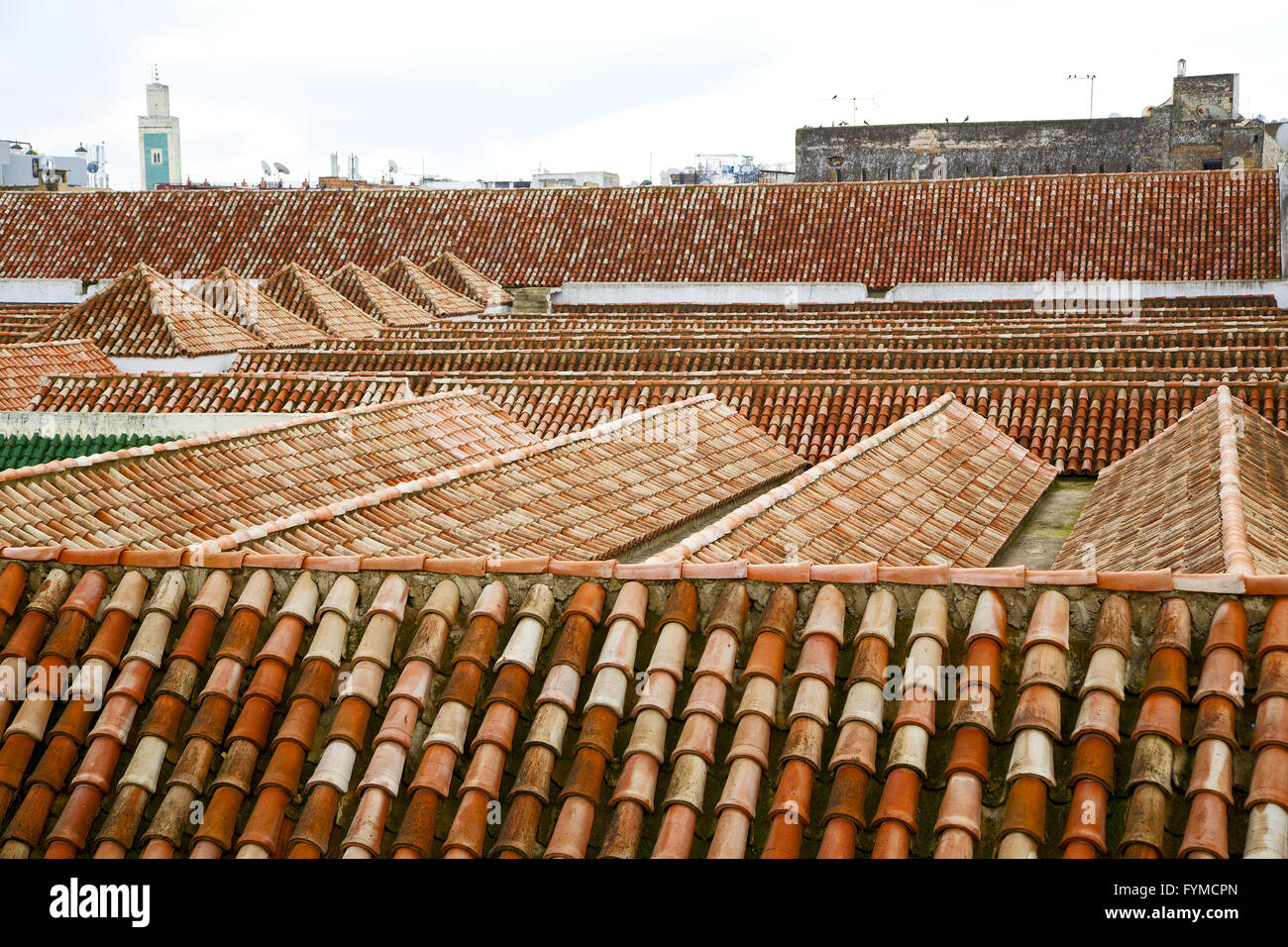 old moroccan tile roof in the old sky Stock Photo - Alamy