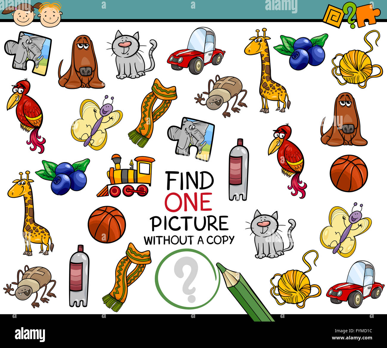 find single picture game cartoon Stock Photo - Alamy
