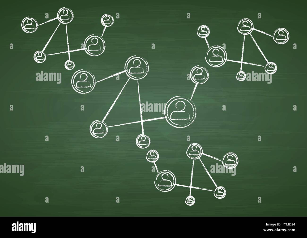 Green chalkboard with team communication drawing Stock Photo - Alamy