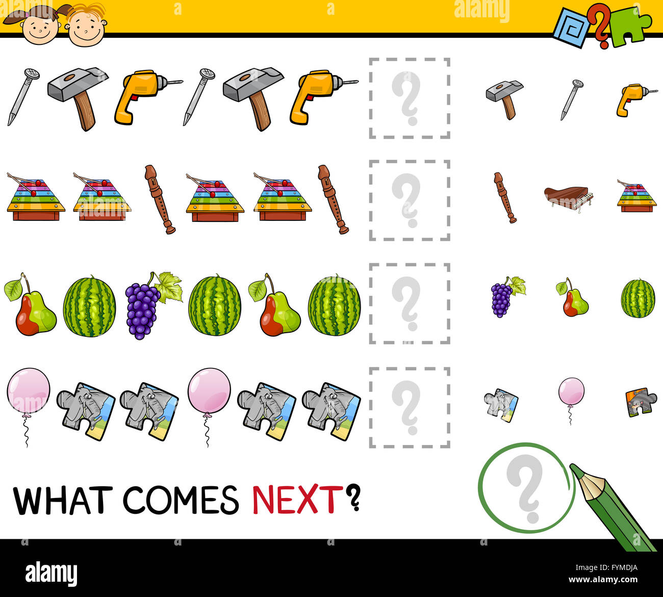 what comes next game cartoon Stock Photo - Alamy