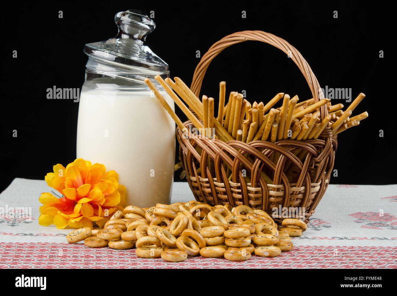 Still life with drying milk sweet straw Stock Photo - Alamy